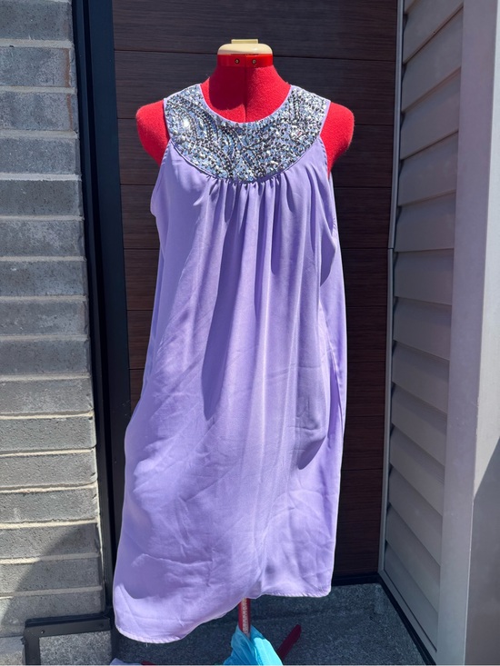 Suzy Shier | Dresses | Suzy Shier Lavender Midi Dress With Beaded ...